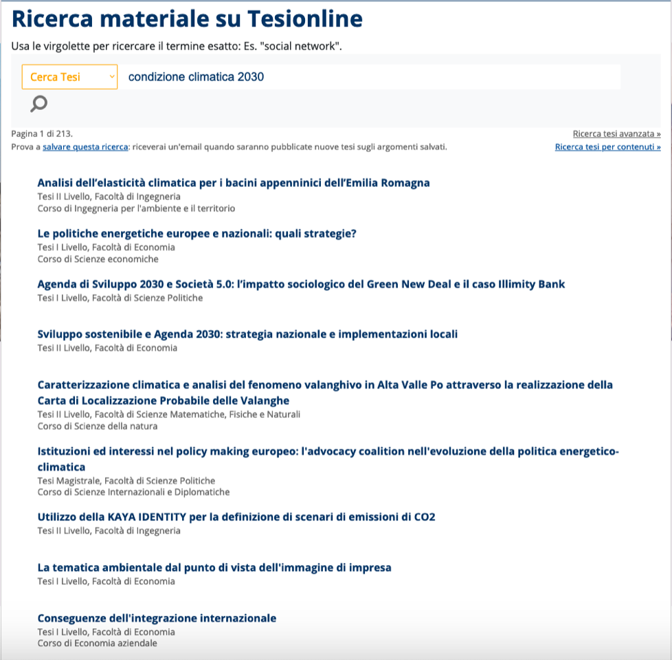 Come cercare una tesi di laurea su Tesionline